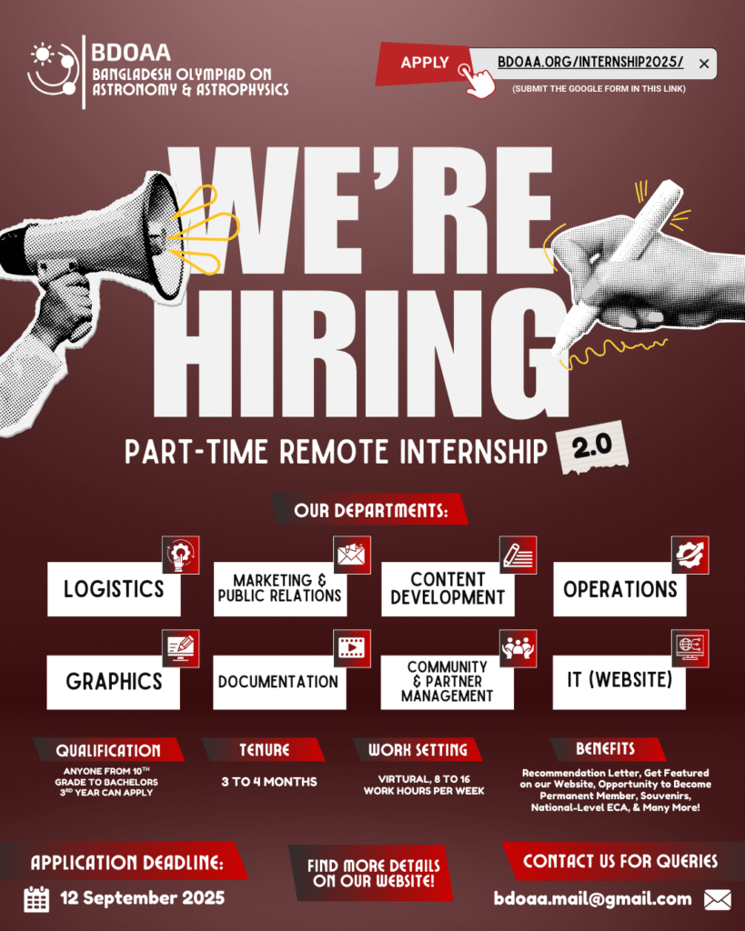 Internship Opportunity - Bangladesh Olympiad on Astronomy and Astrophysics